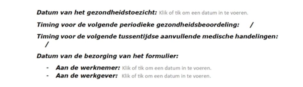 Update wetgeving - Formulier gezondheidsbeoordeling - Cohezio
